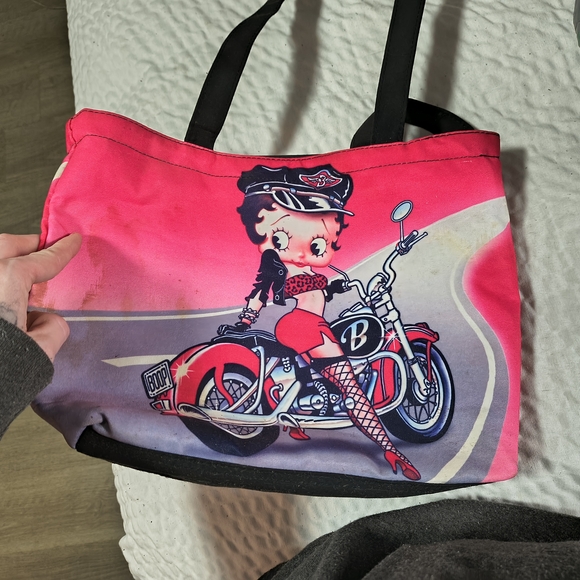 Betty Boop | Bags | Betty Boop Red And Black Motorcycle Tote | Poshmark